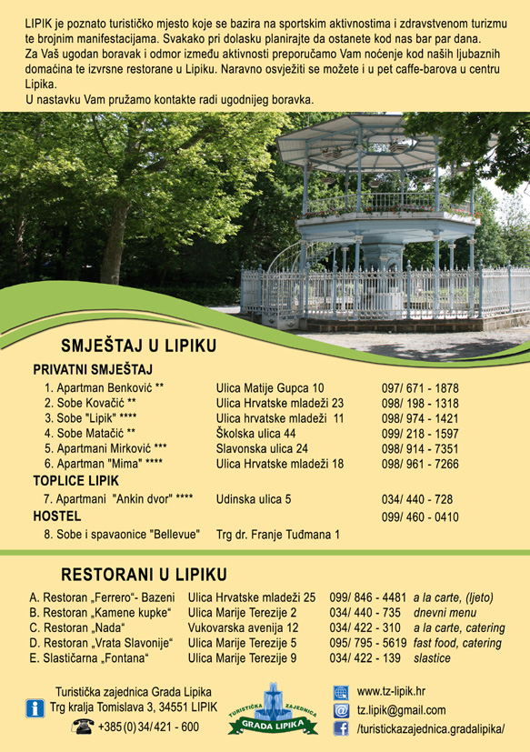 Restorani | Turistička zajednica Grada Lipika